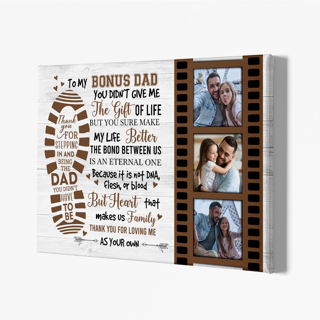 Personalized Photo Canvas for Father, Custom Bonus Dad Poster, Dad's ...