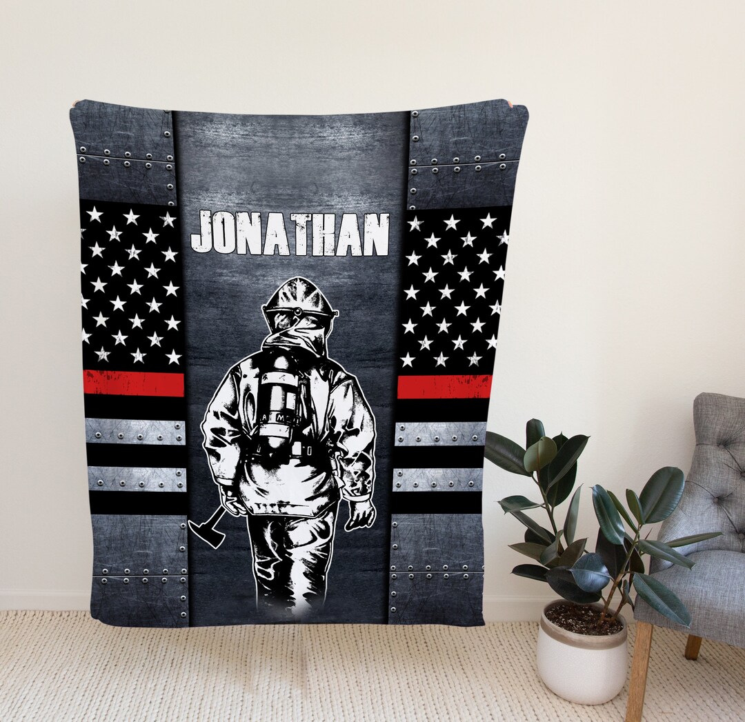 Custom Blanket, Firefighter Blanket, Gifts for Firemen, Fireman Gifts ...