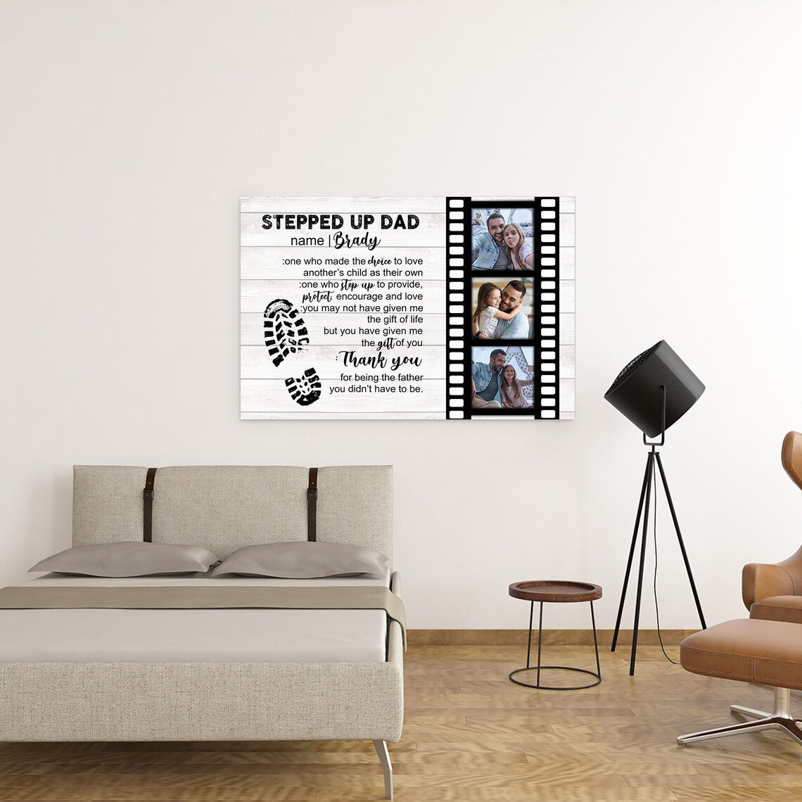 Personalized Stepped up Dad Poster Custom Photo Canvas for - Etsy