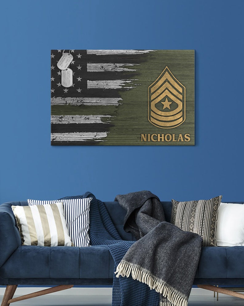 Custom Name Army Insignia Rank US Poster,personalized US Military ...