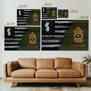 Custom Name Army Insignia Rank US Poster,personalized US Military ...