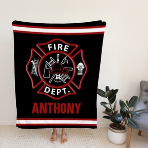 Custom Firefighter Blanket, Gift for Firefighter, Firefighter Thin Red ...