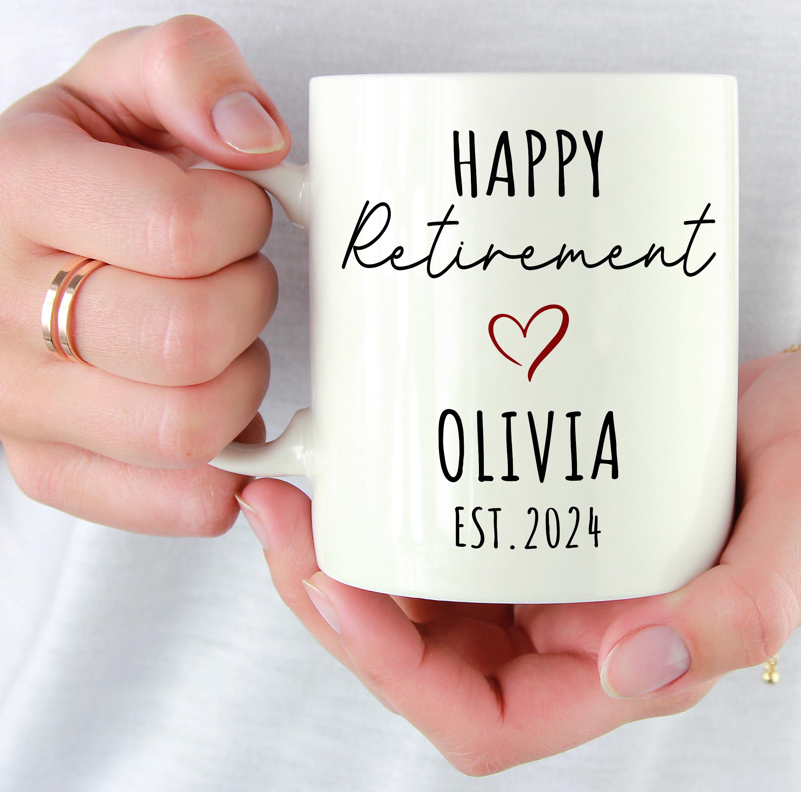Custom Happy Retirement Coffee Mug, Retirement Gifts for Women ...