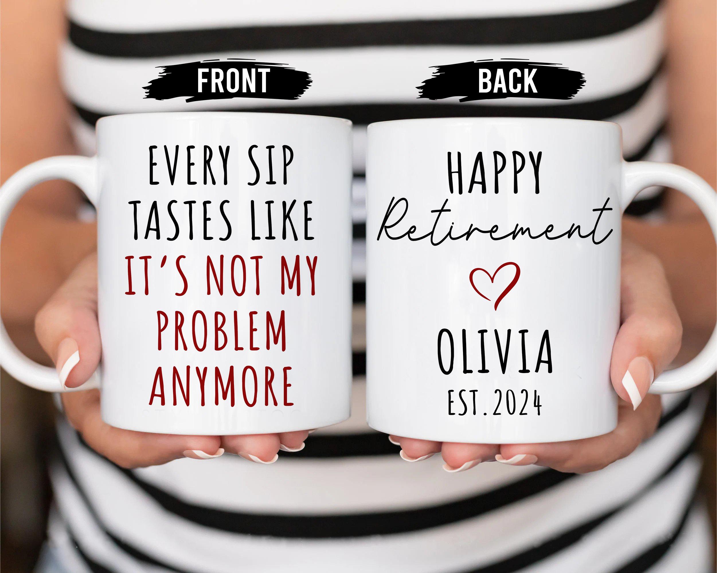 Custom Happy Retirement Coffee Mug, Retirement Gifts for Women ...