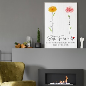 Best Friend Canvas Wall Art, Friendship Gifts, Best Friend Gifts ...