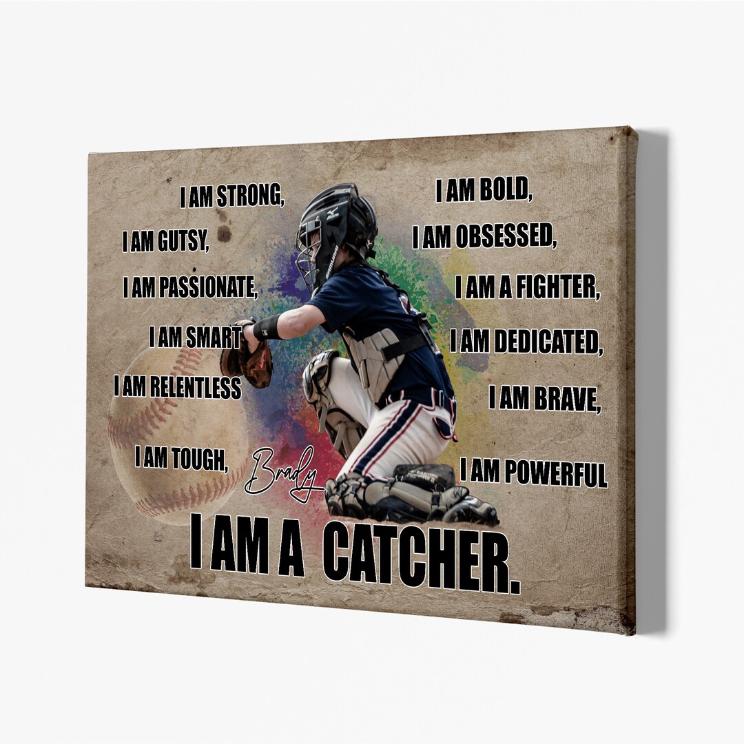 Custom Baseball Player Catcher, Pitcher, Batter Poster, Personalized I ...