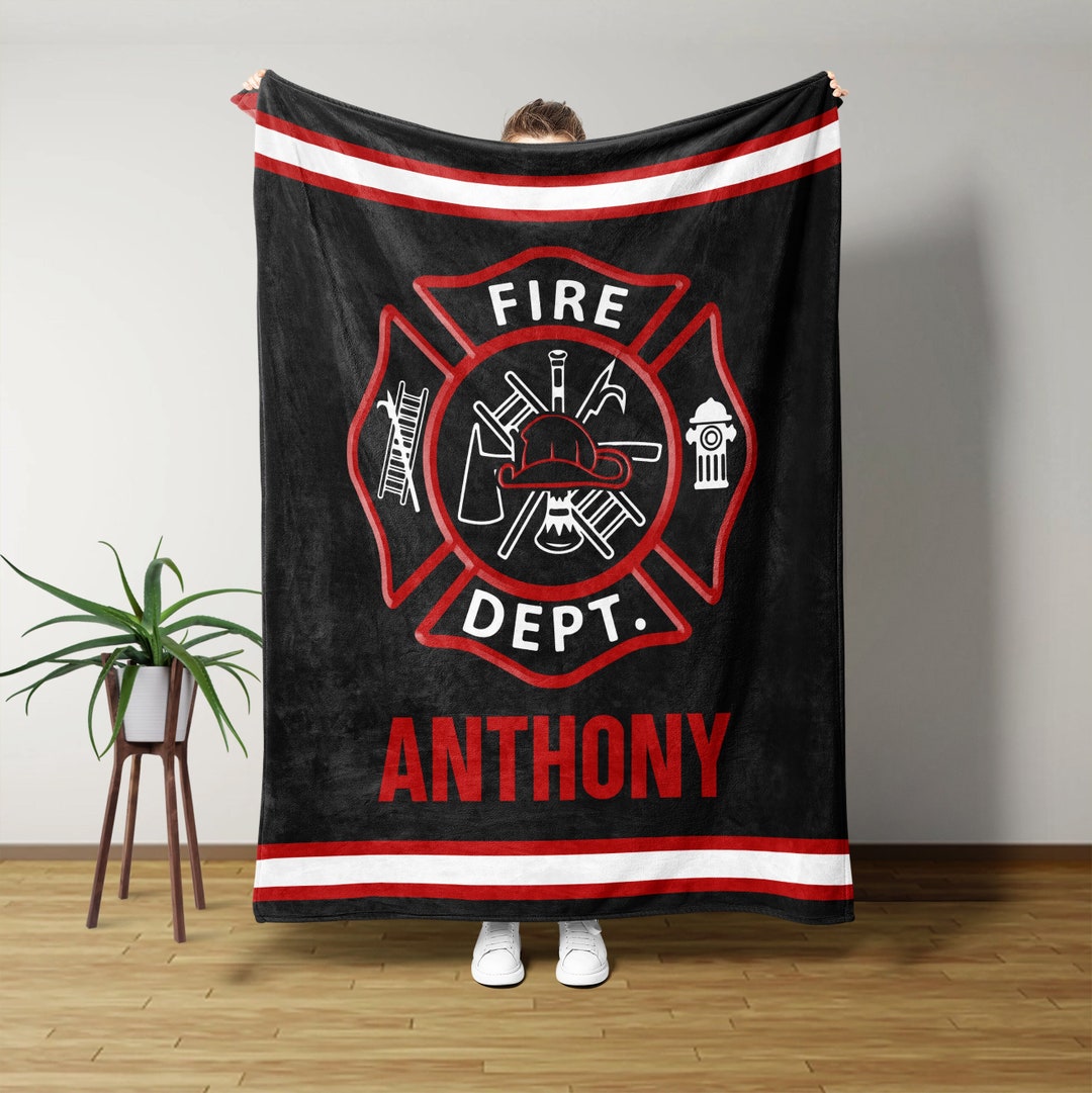 Custom Firefighter Blanket, Gift for Firefighter, Firefighter Thin Red ...