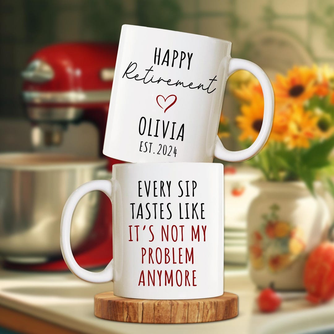 Custom Happy Retirement Coffee Mug, Retirement Gifts for Women ...
