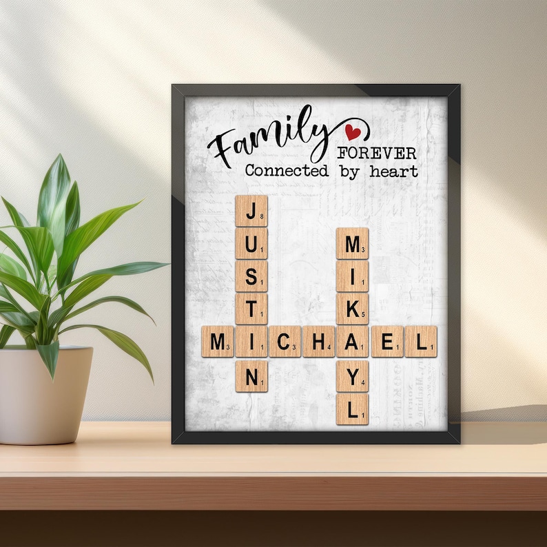 Family Gifts, Family Forever, Family Crossword Art, Custom Scrabble ...