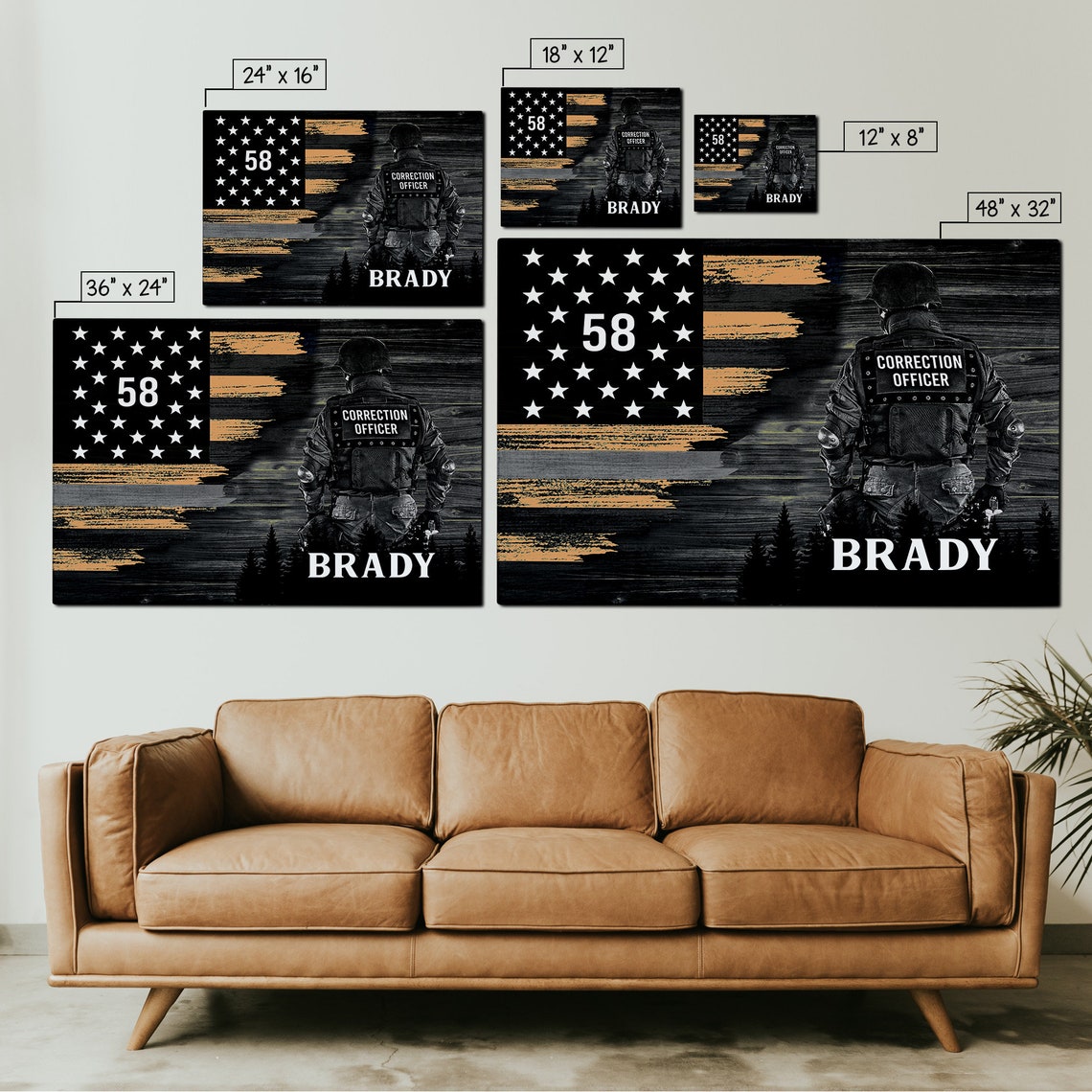 Half Flag Correctional Officer Badge Personalized Canvas - Etsy