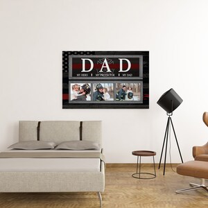 Personalized Gift Firefighter Poster for Dad, Custom My Hero My ...