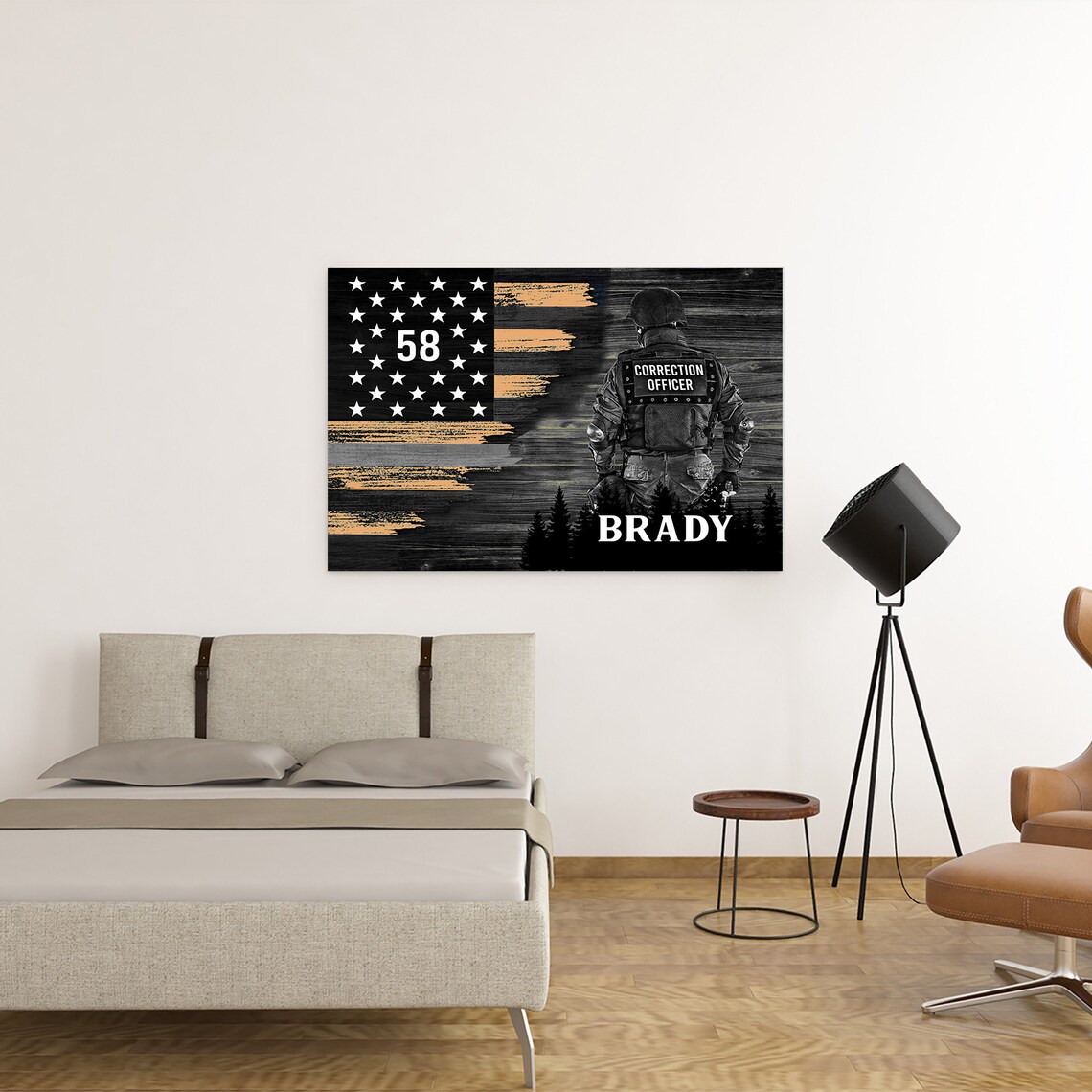 Half Flag Correctional Officer Badge Personalized Canvas - Etsy