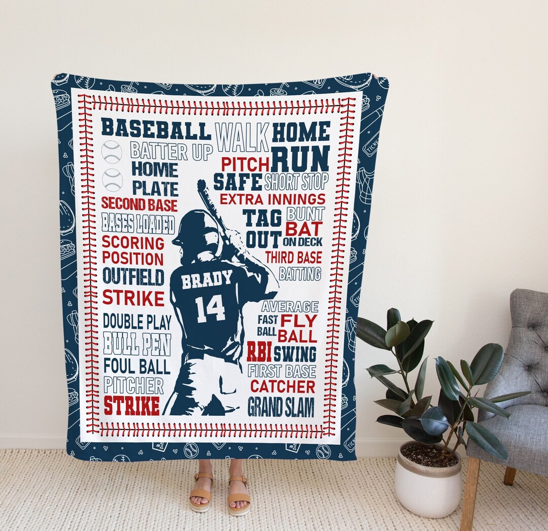 Custom Baseball Blanket, Personlized Gift Ideas for Baseball Player ...