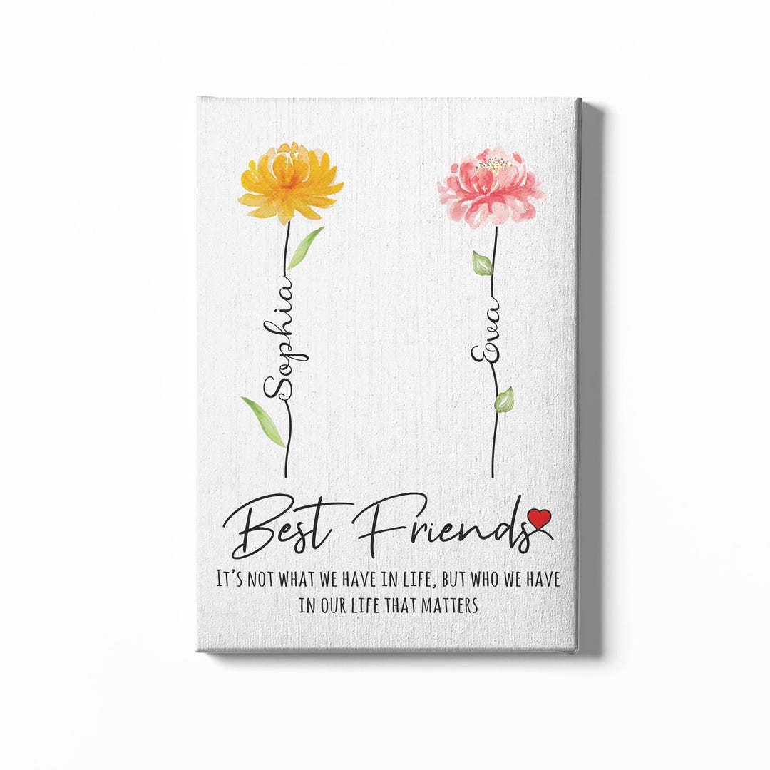 Best Friend Canvas Wall Art, Friendship Gifts, Best Friend Gifts ...
