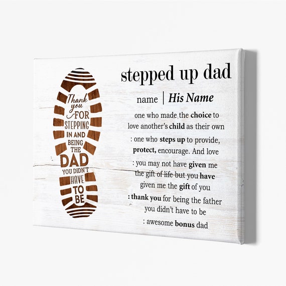 Custom Stepped up Dad Poster Personalized Canvas Gift for - Etsy