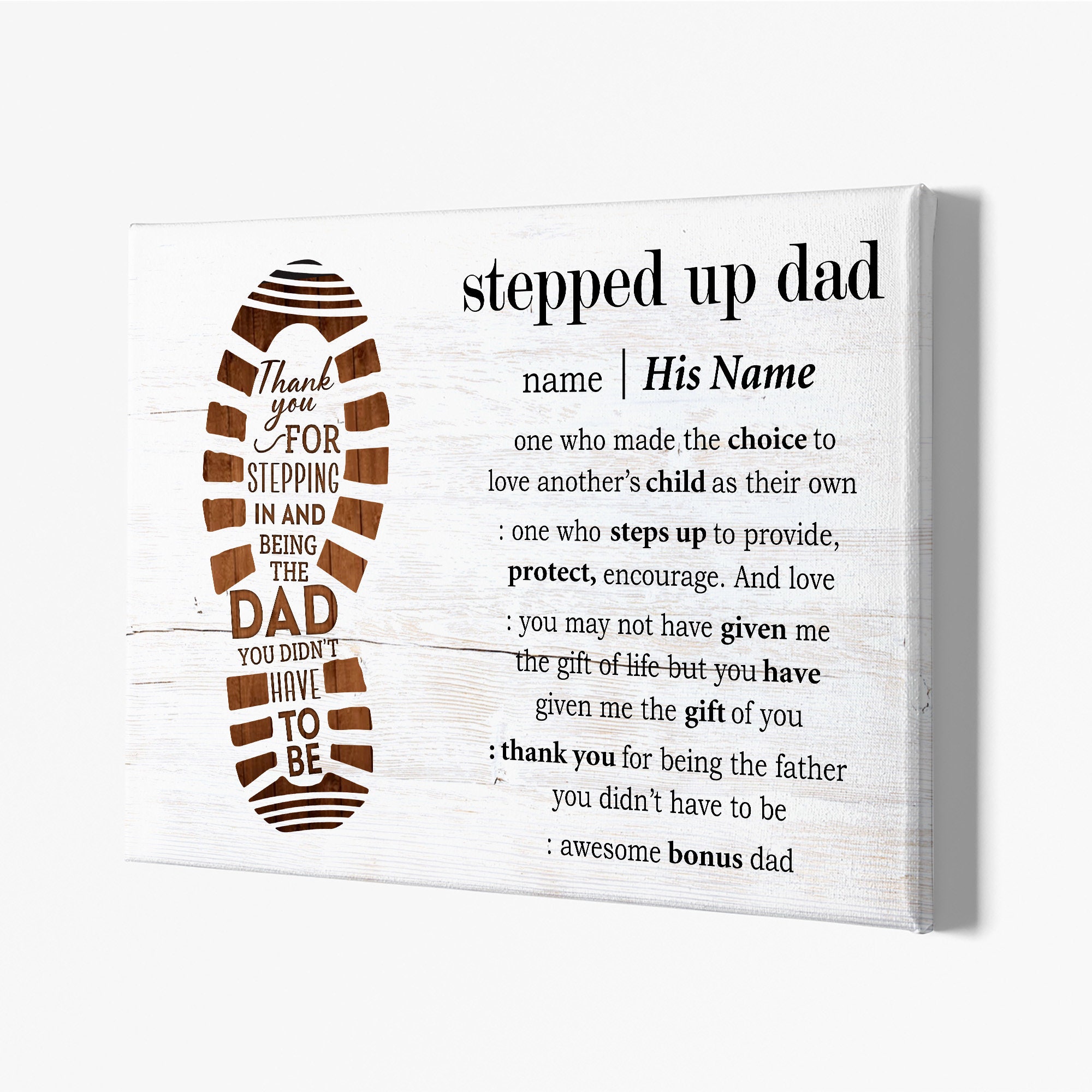 Custom Stepped up Dad Poster Personalized Canvas Gift for - Etsy