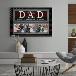 Personalized Gift Firefighter Poster for Dad, Custom My Hero My ...