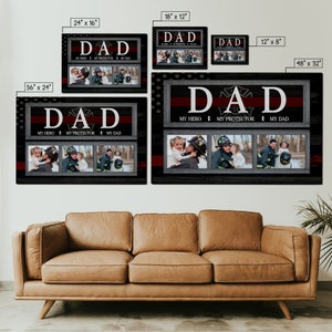 Personalized Gift Firefighter Poster for Dad, Custom My Hero My ...