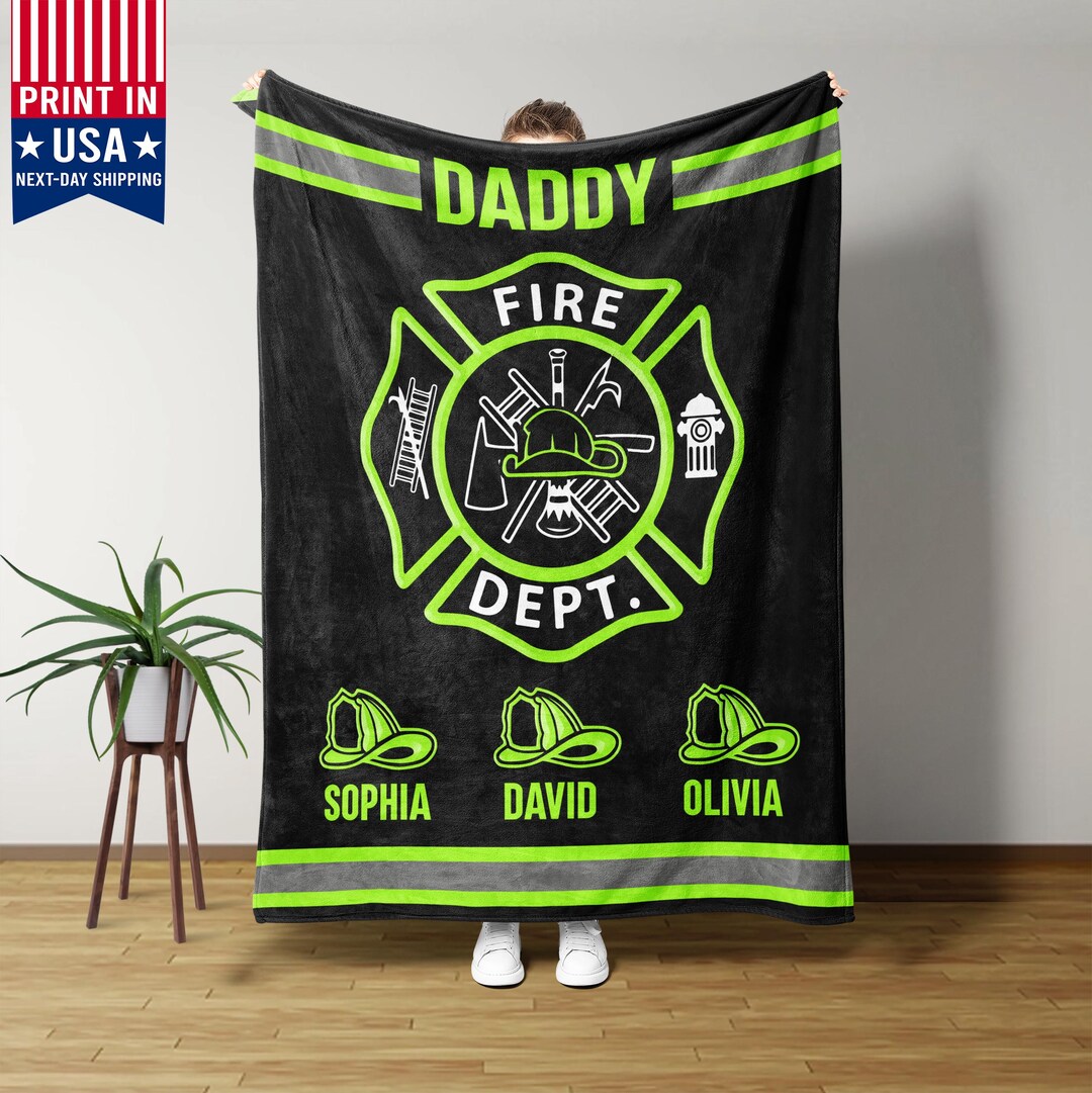 Firefighter Gifts, Happy Father's Day Firefighter Blanket, Unique Gifts ...