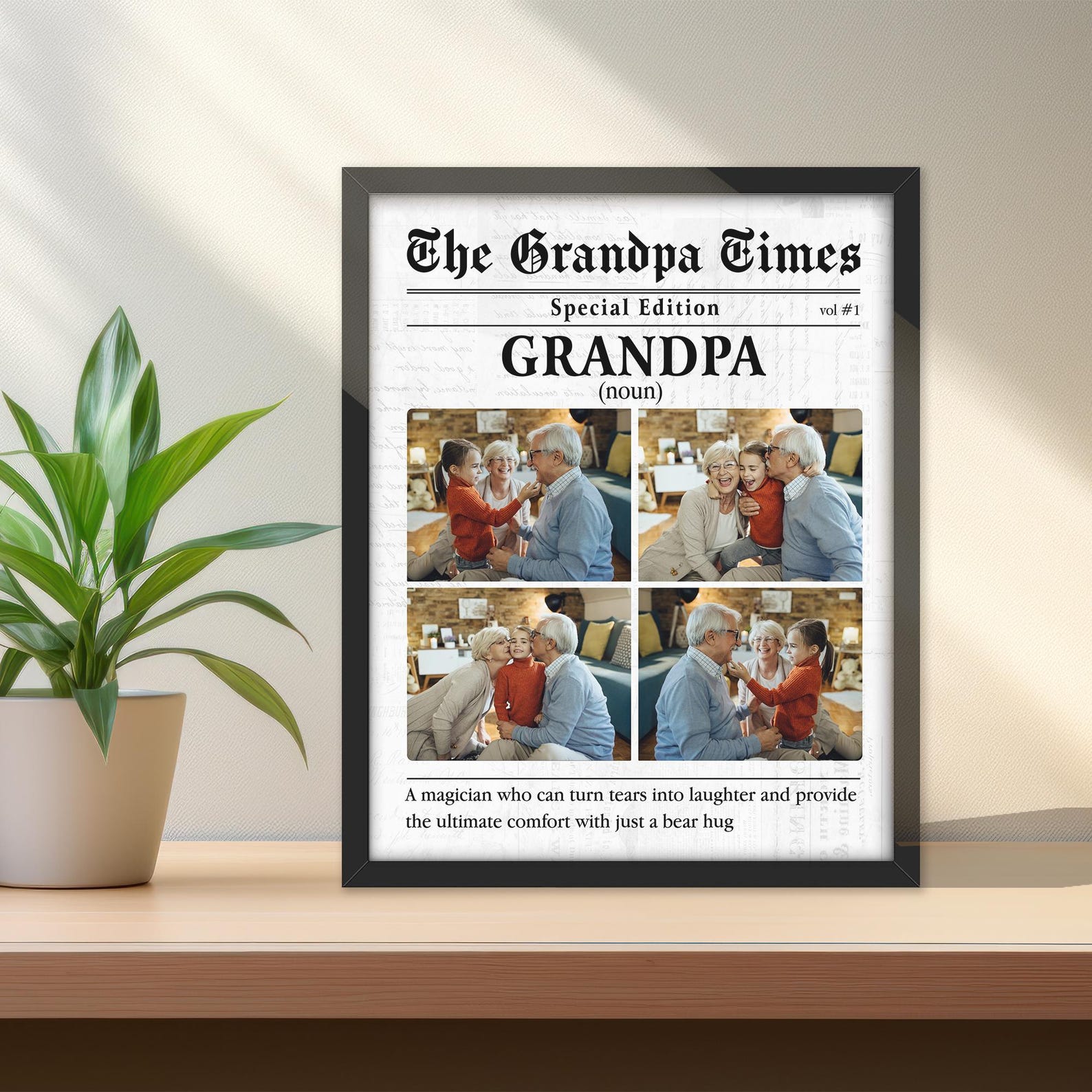 Personalized Grandpa Photo Frame: Sentimental Wall Art Gift - Etsy