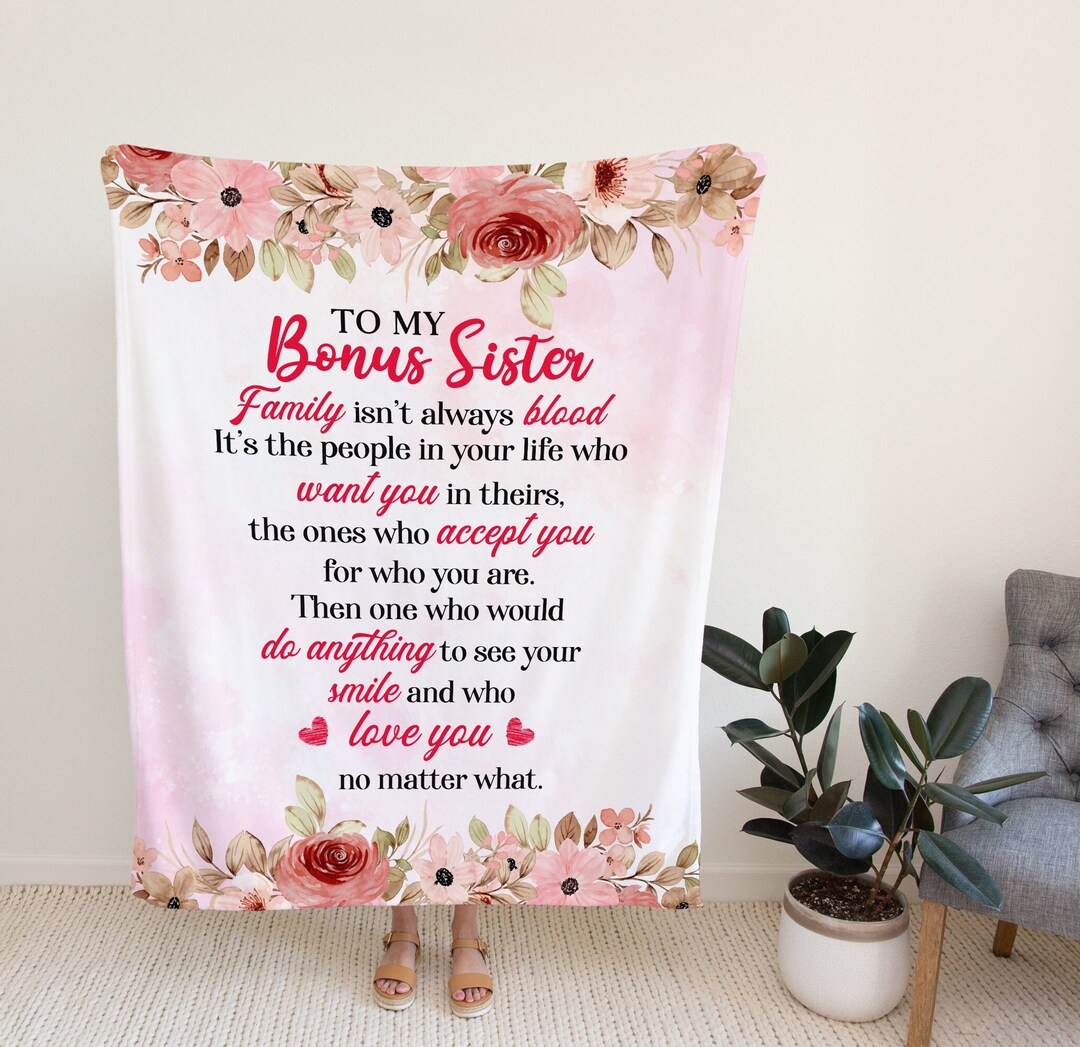To My Bonus Sister Throw Blanket, Sister Gifts, Gifts for Women, Bonus ...