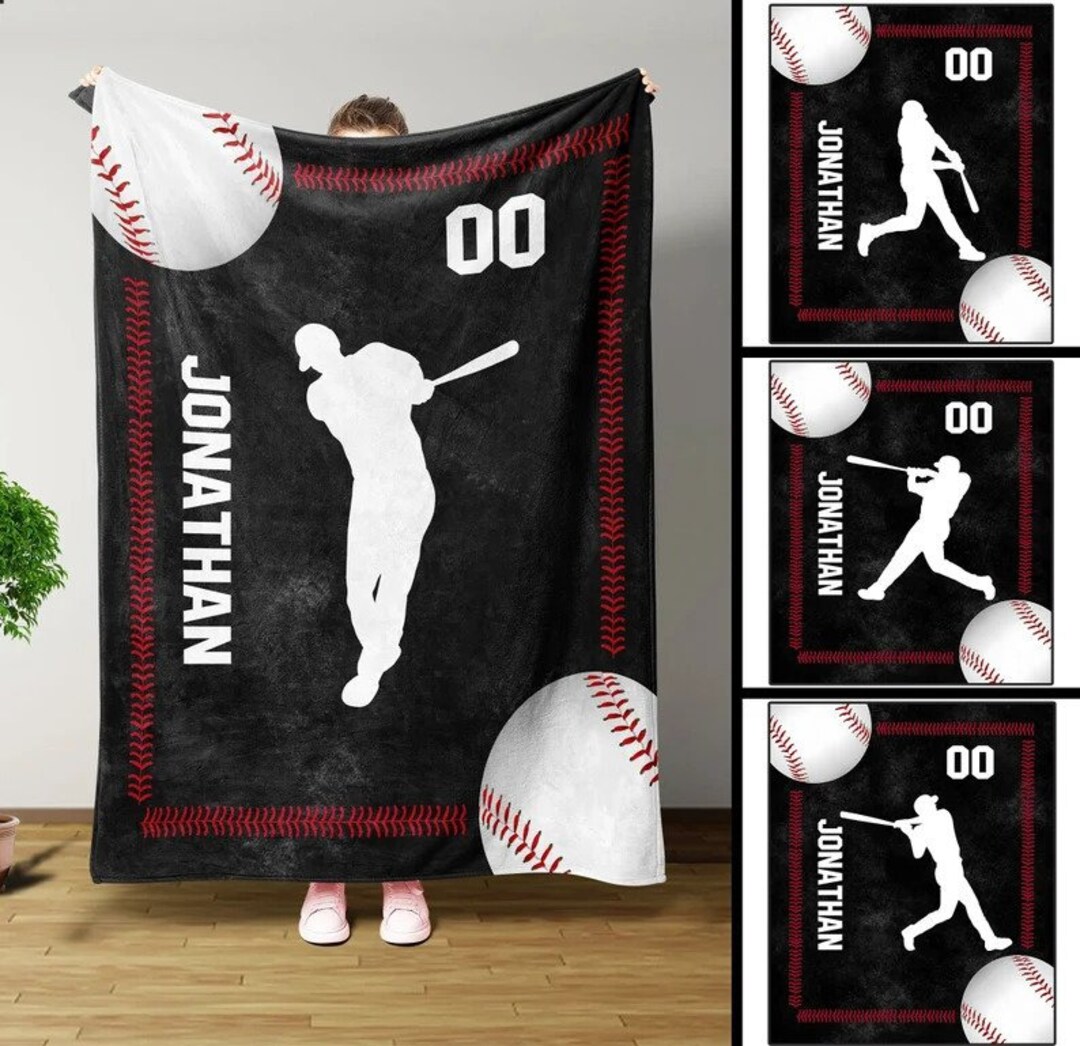 Custom Baseball Blanket, Personalized Gift Ideas for Baseball Player ...