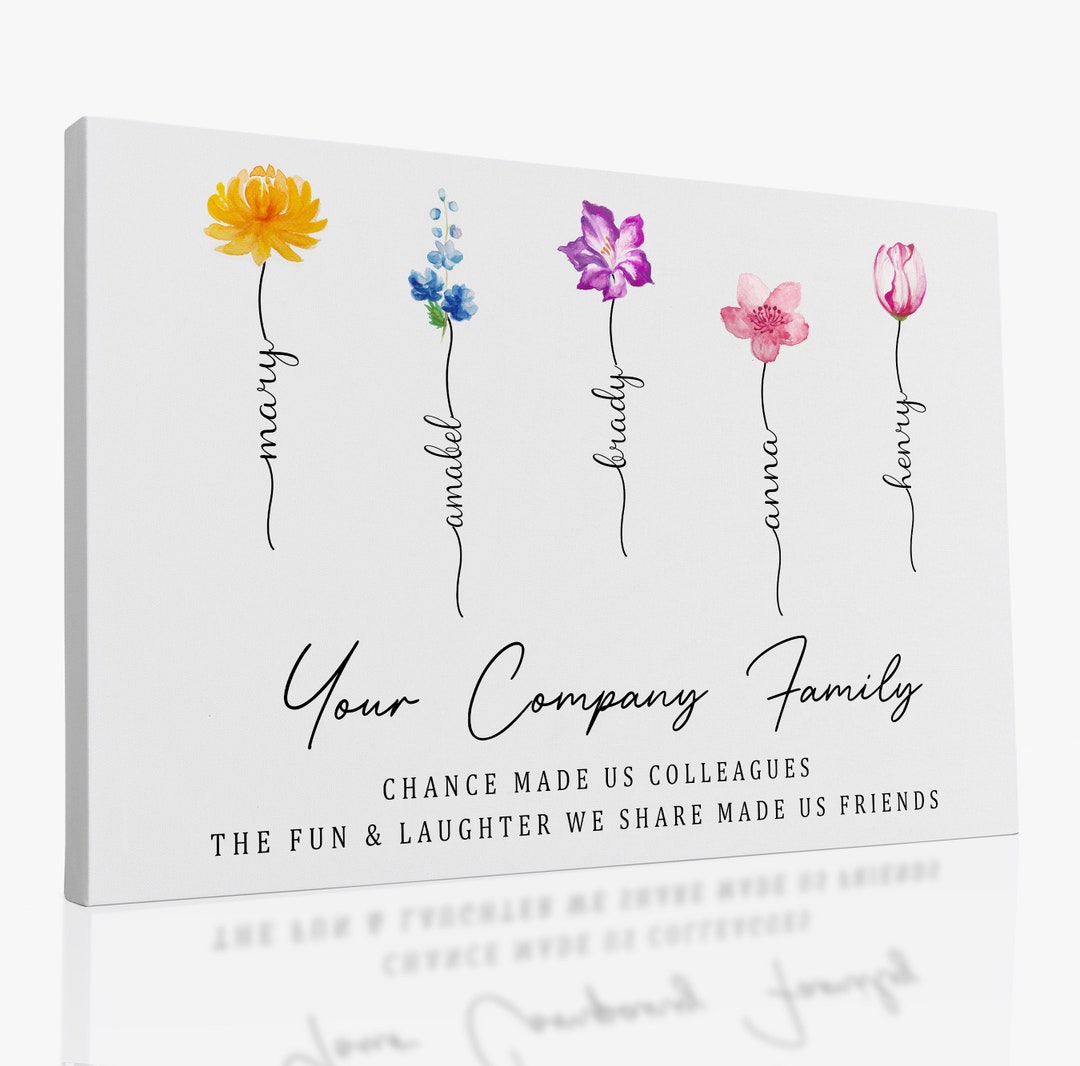 Goodbye Gift for Coworker, Birth Month Flower Canvas, Coworker Leave ...
