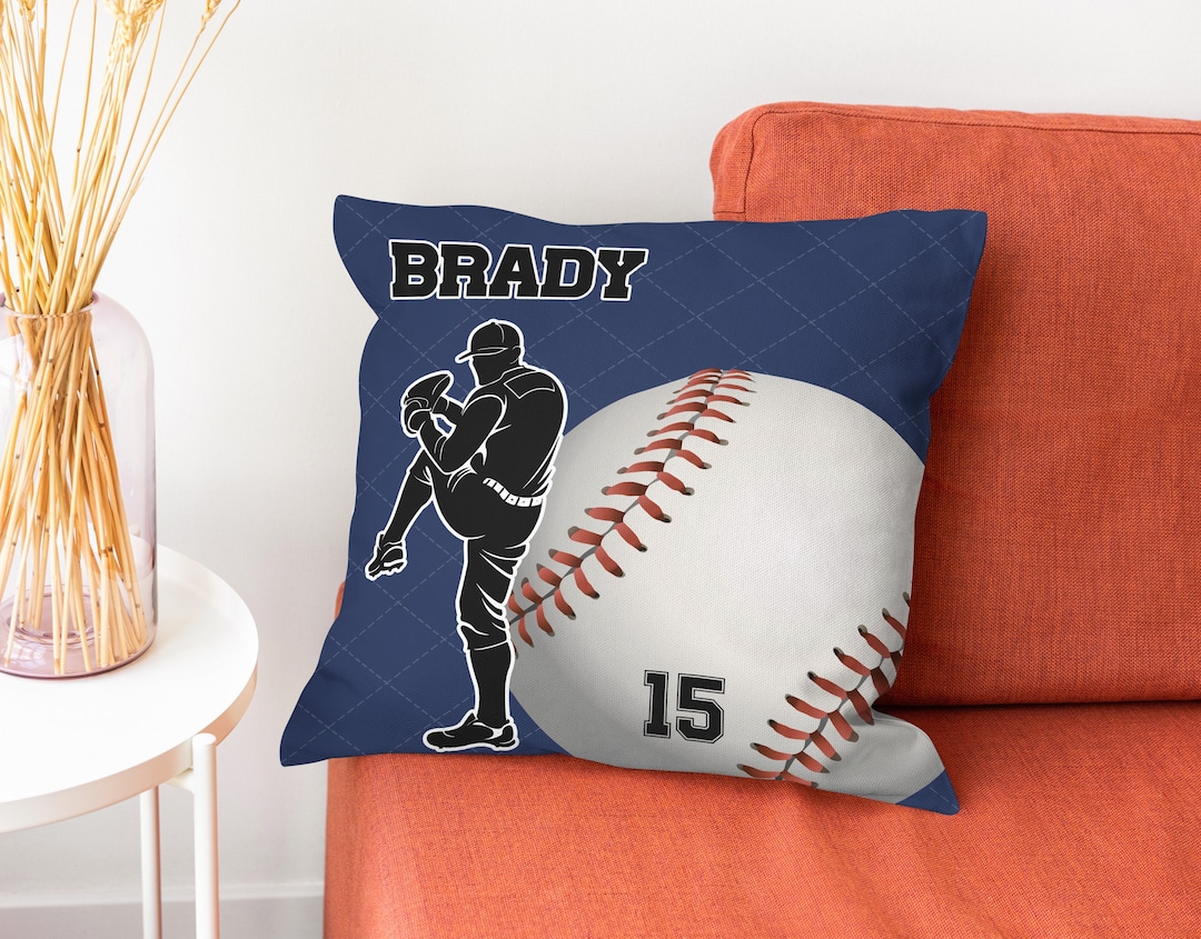Personalized Baseball Pitcher Pillow, Custom Baseball Ball Pillow ...