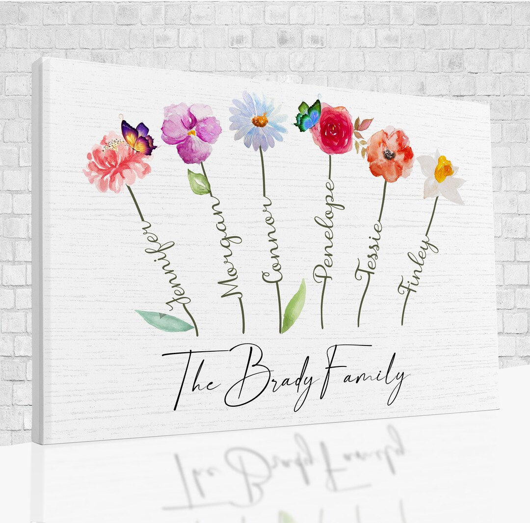 Personalized Family Birth Month Flower With Name, Personalized Gifts ...