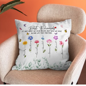 Custom Best Friends Pillow, Personalized Christmas Gifts for Bestie ...
