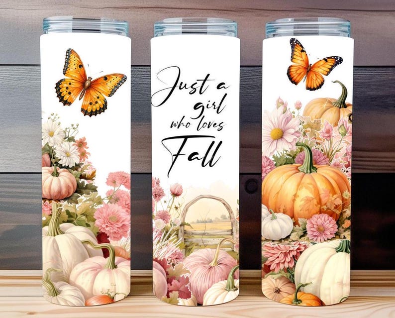 Fall Tumbler Wrap, 20oz Skinny Sublimation Tumbler Design, Pastel ...