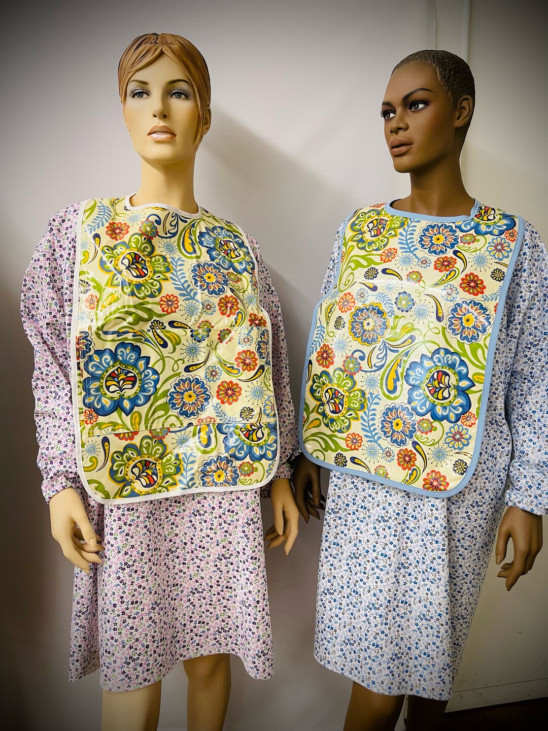 Adult Bibs / Clothes Protector - Handmade / Paisley Print / With or ...