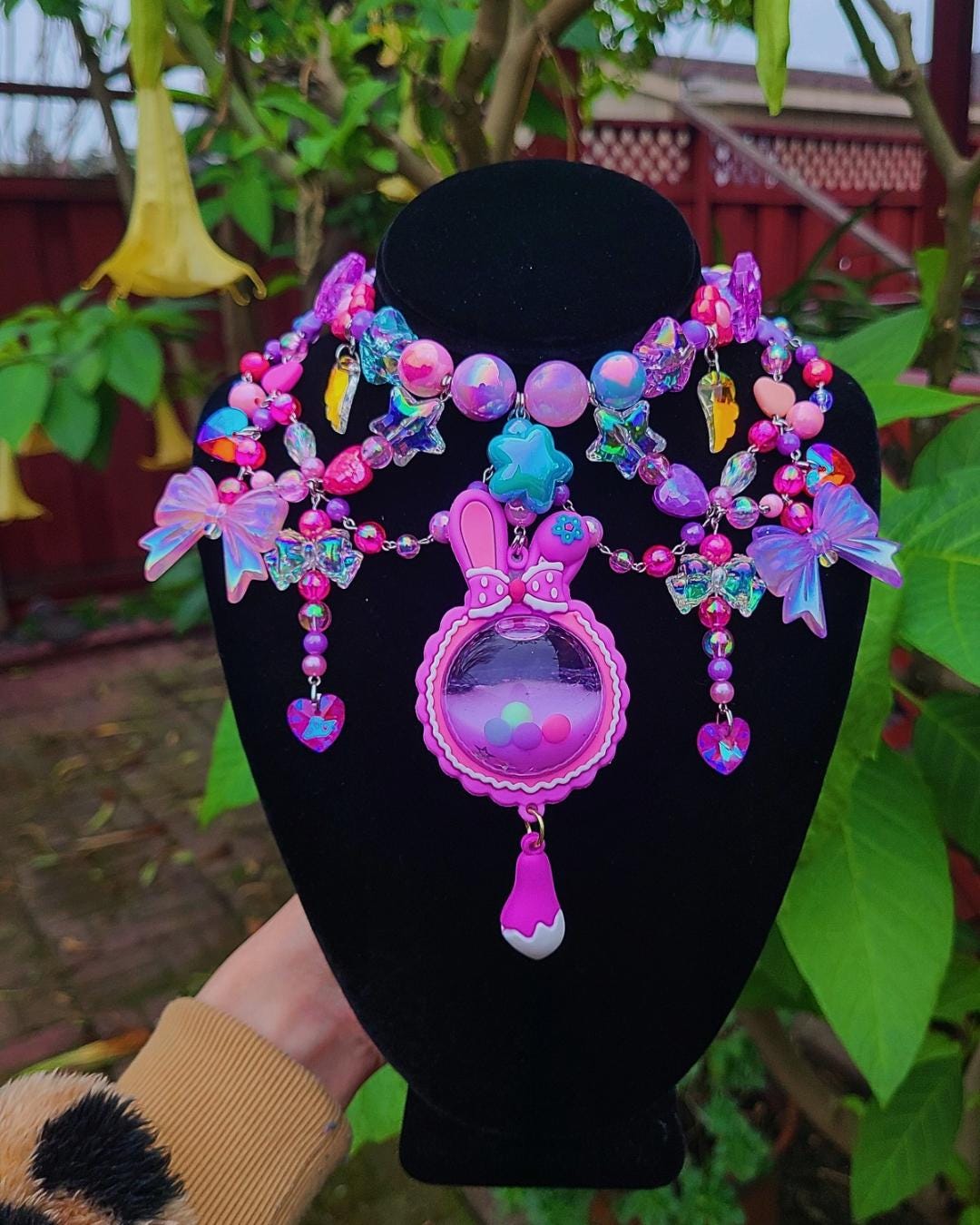 Bunny Shaker Beaded Necklace, Y2k Kawaii Raver Jewelry - Etsy