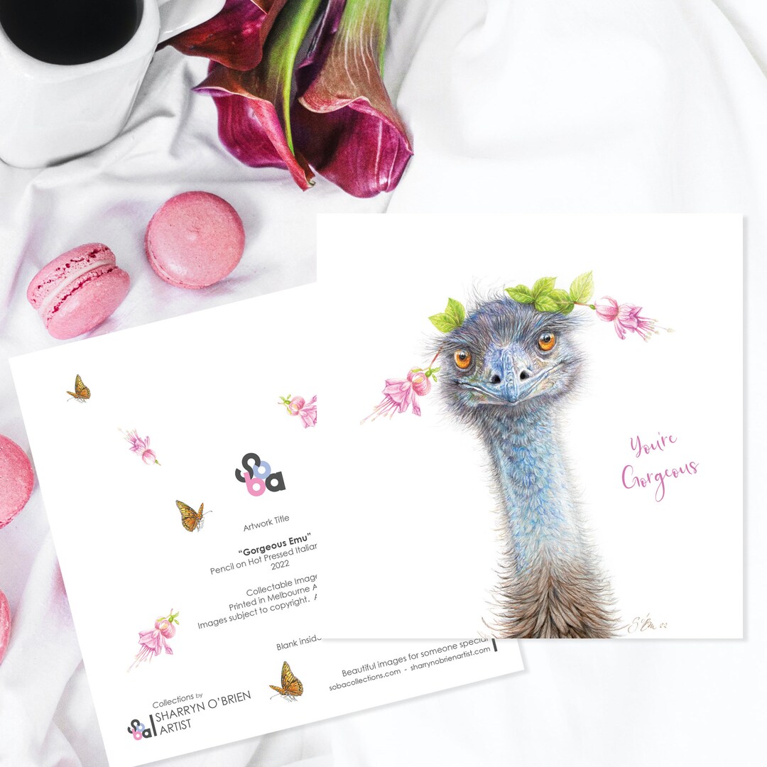 You're Gorgeous - Emu Greeting Card - Etsy