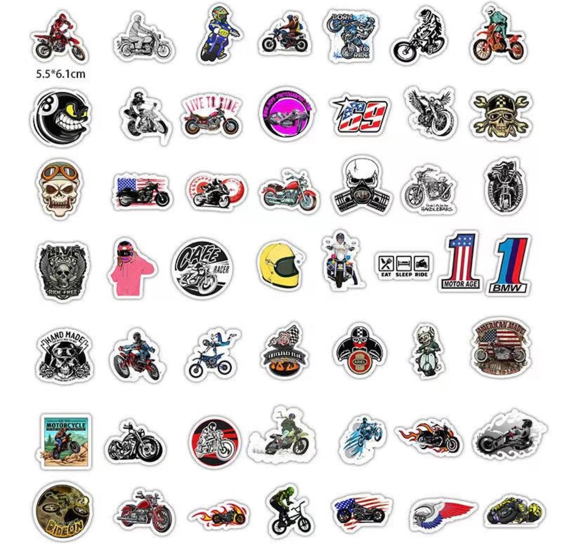 50pcs Motorbike sticker bomb set waterproof and durable for | Etsy