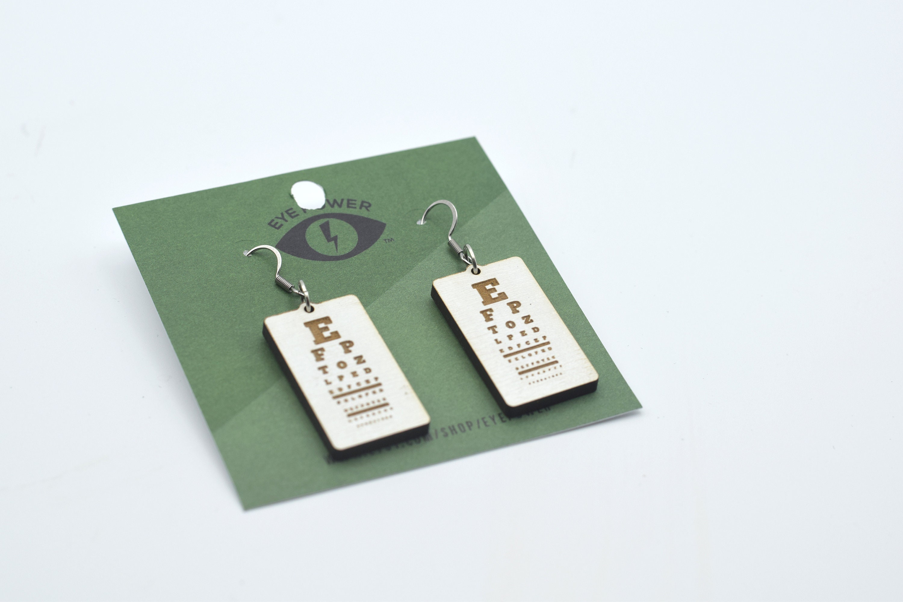 Wood Eye Chart Earrings Snellen Eye Chart Jewelry Optometry Earrings ...