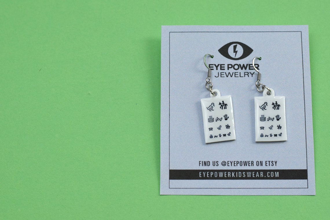 Allen Symbol Eye Chart Earrings, Optometry Earrings - Etsy