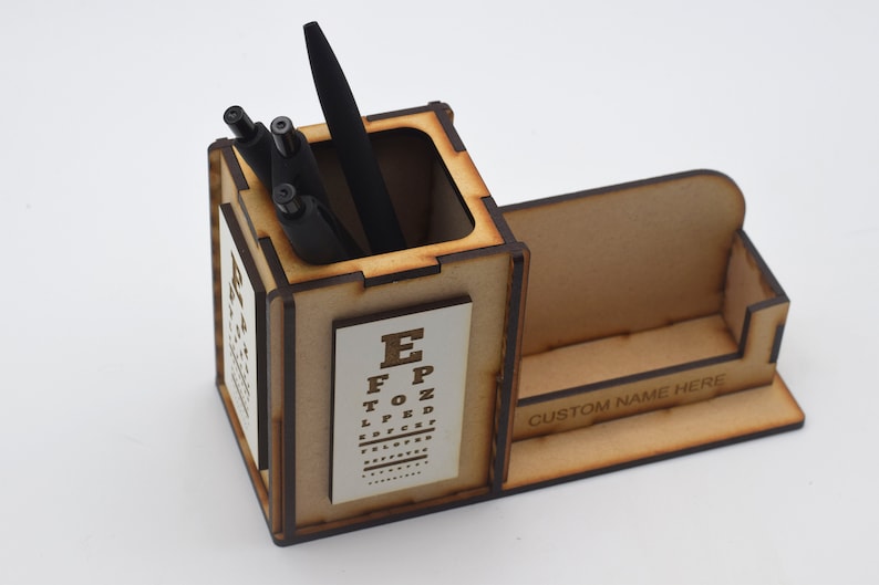 Wood Eye Chart Business Card Holder: Optometry Gift - Etsy