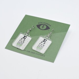 New Eye Chart Earrings, Snellen Eye Chart Jewelry, Optometry Earrings ...