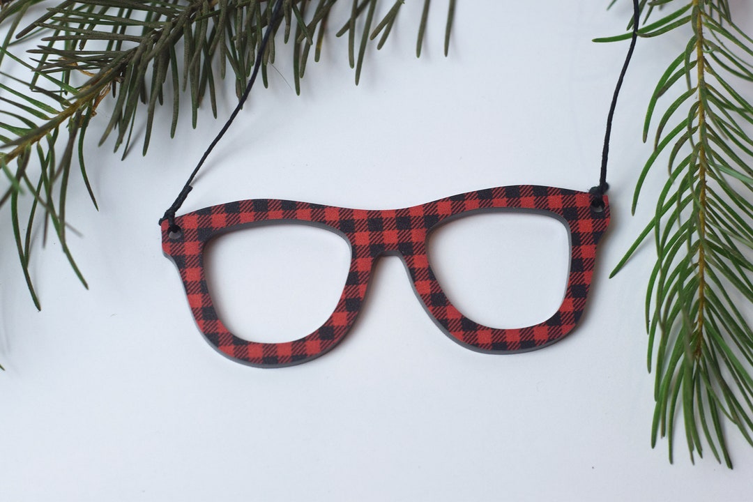 Red and Black Glasses Ornament, Glasses Christmas Ornament, Optometry ...