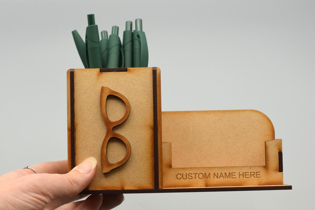 Wood Glasses Business Card Holder Optometry Card Holder Eye Chart Card ...