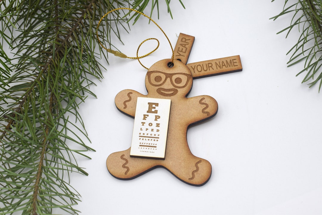 Eye Chart Gingerbread Man Christmas Ornament Optometry Christmas ...