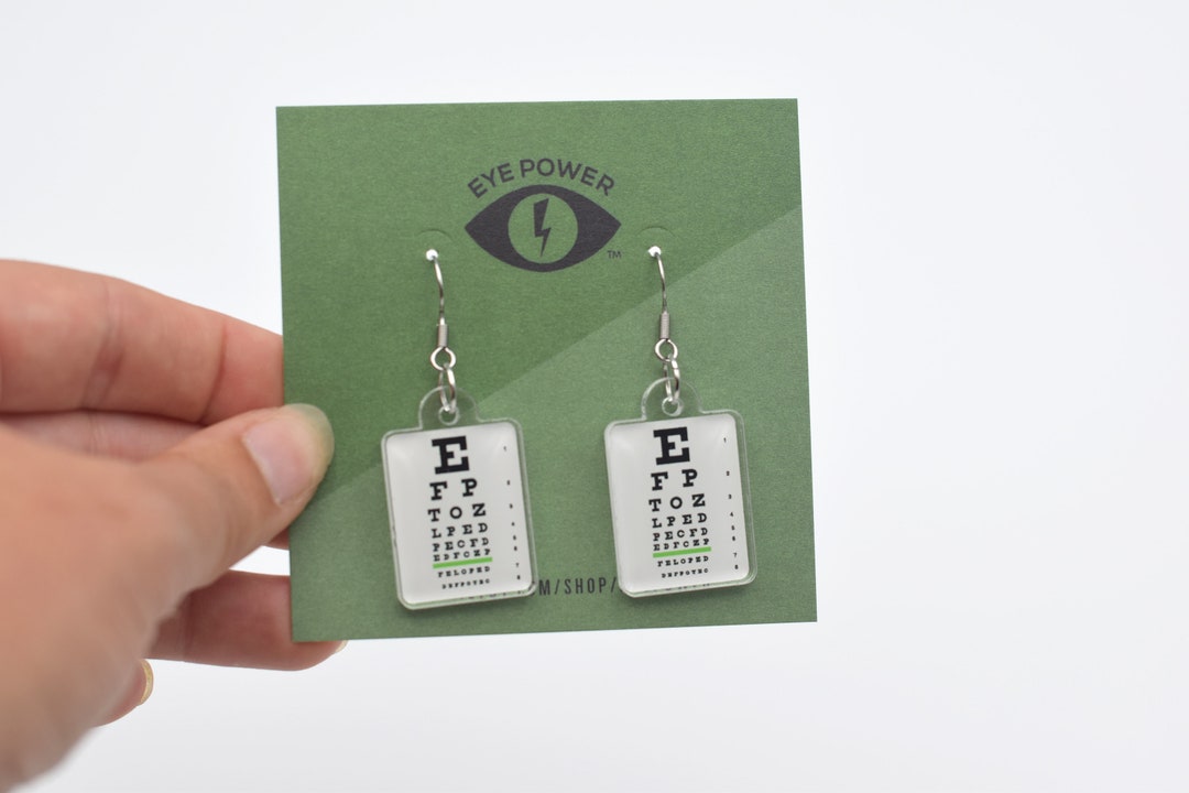 New Eye Chart Earrings, Snellen Eye Chart Jewelry, Optometry Earrings ...