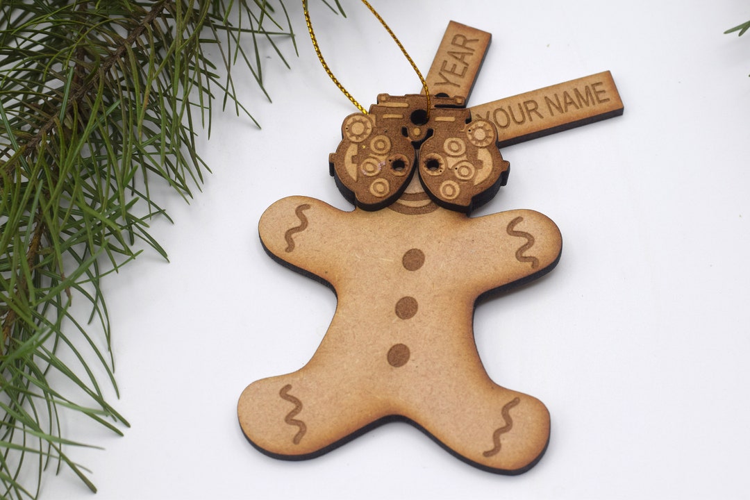 Wood Phoropter Gingerbread Man Christmas Ornament Optometry Christmas ...
