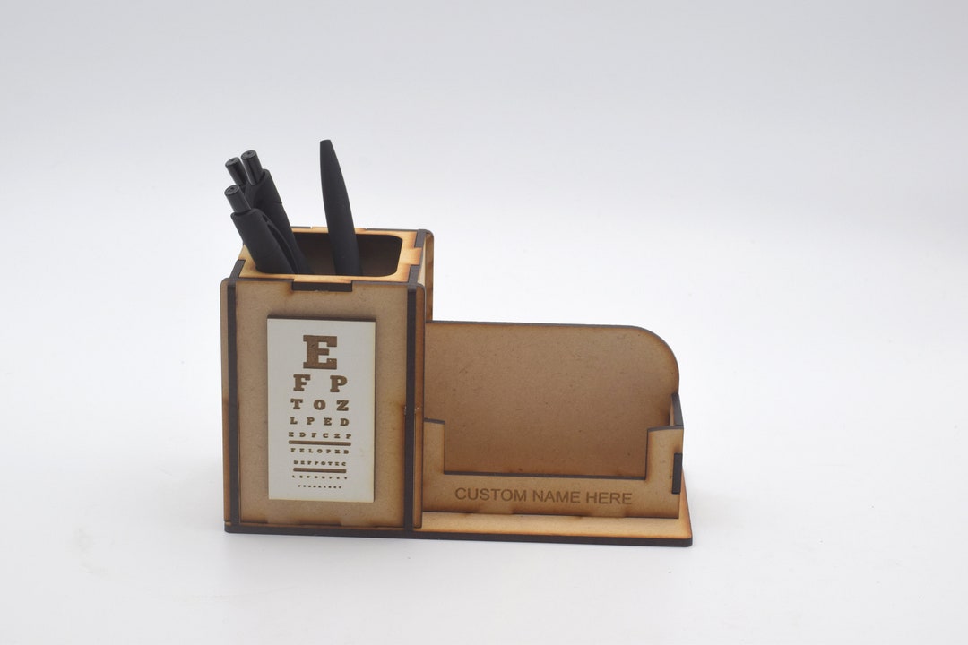 Wood Eye Chart Business Card Holder: Optometry Gift - Etsy