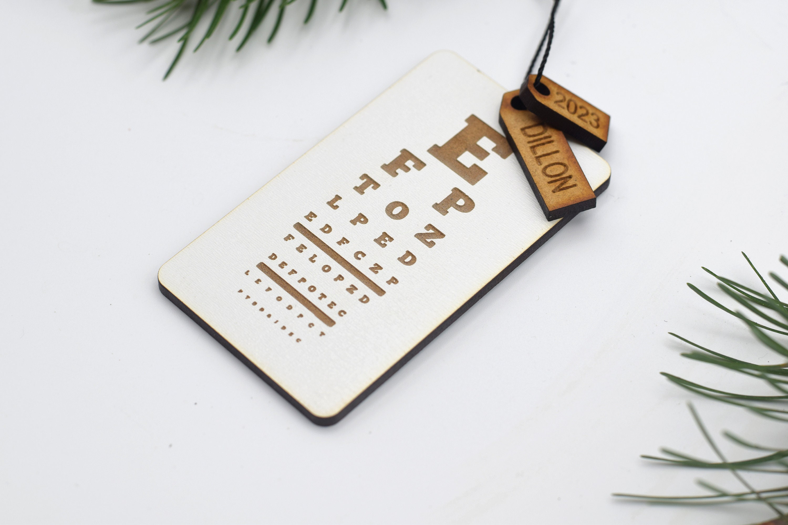 Wood Eye Chart Christmas Ornament Optometry Christmas Ornament ...