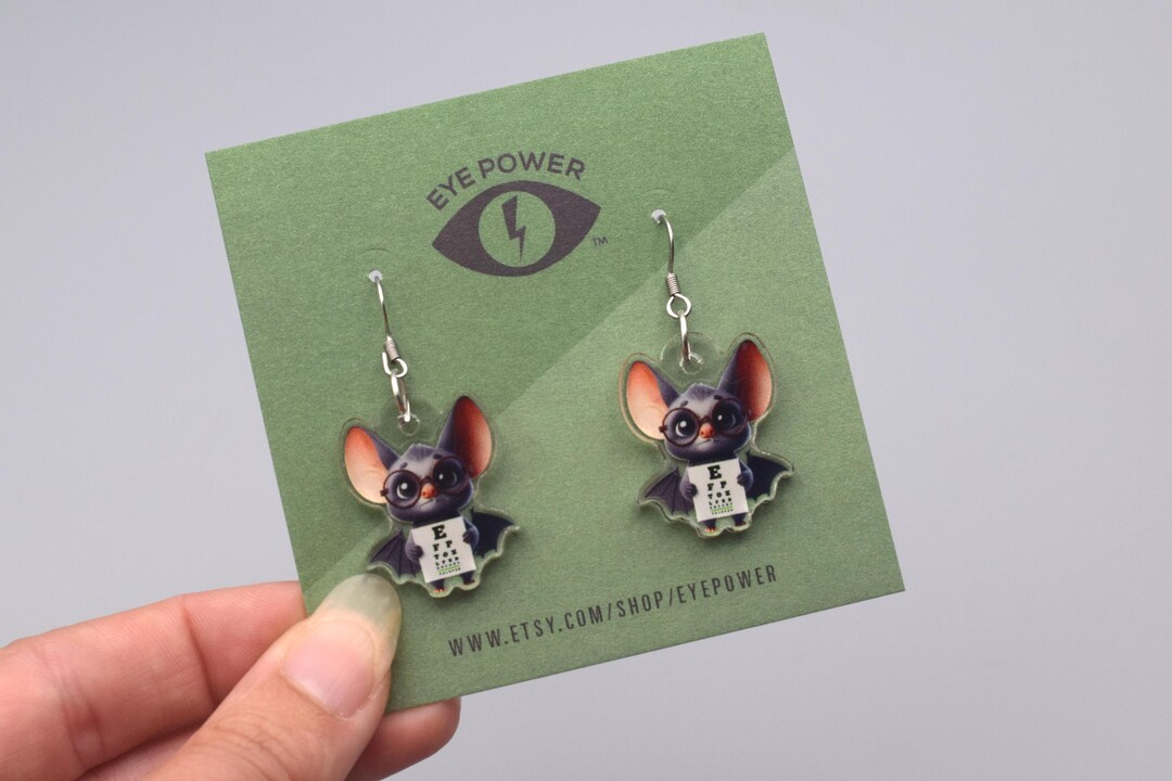 Eye Chart Bat Earrings Eye Doctor Earrings Optometry Gift Optometrist ...