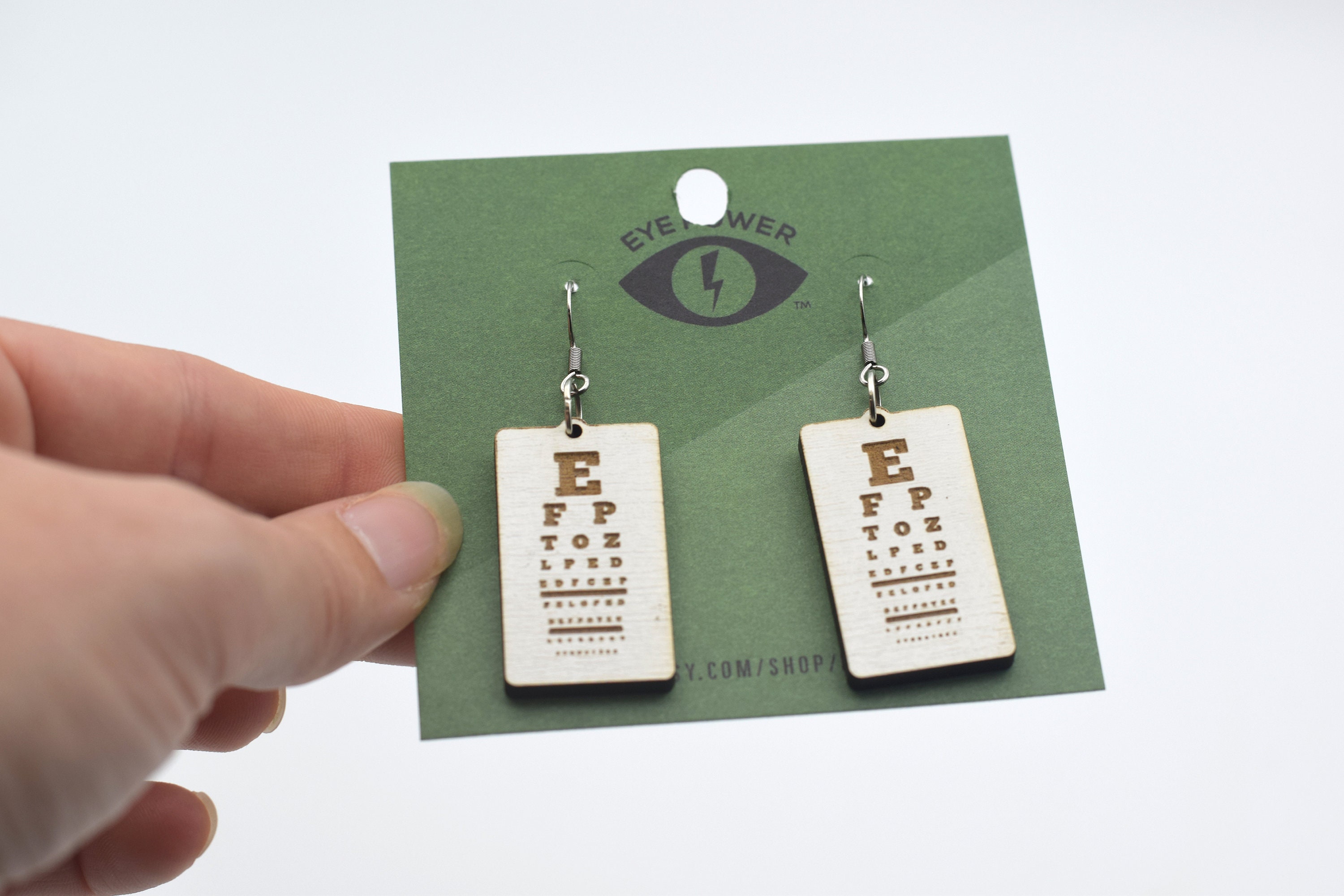 Wood Eye Chart Earrings Snellen Eye Chart Jewelry Optometry Earrings ...