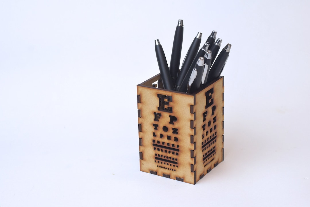 Wood Snellen Eye Chart Pen Holder, Optometry Pen Holder, Optometry Gift ...