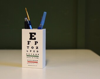 Wood Snellen Eye Chart Pen Holder Optometry Pen Holder - Etsy